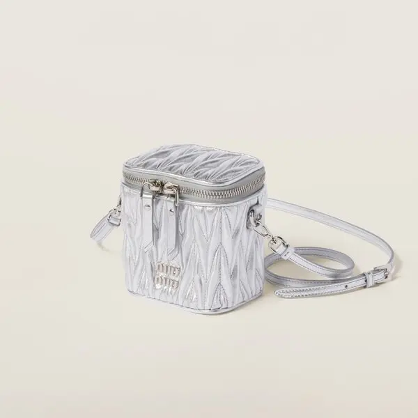Miu Miu Matelassé Nappa Micro Bag - Silver | Editorialist