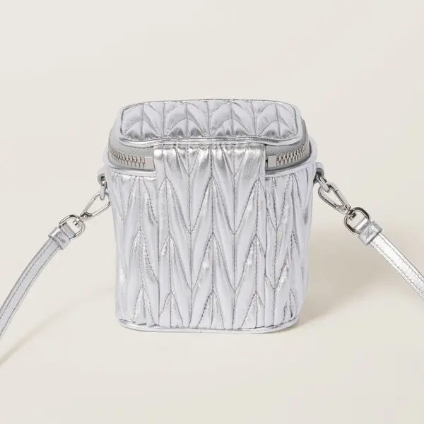 Miu Miu Matelassé Nappa Micro Bag - Silver | Editorialist