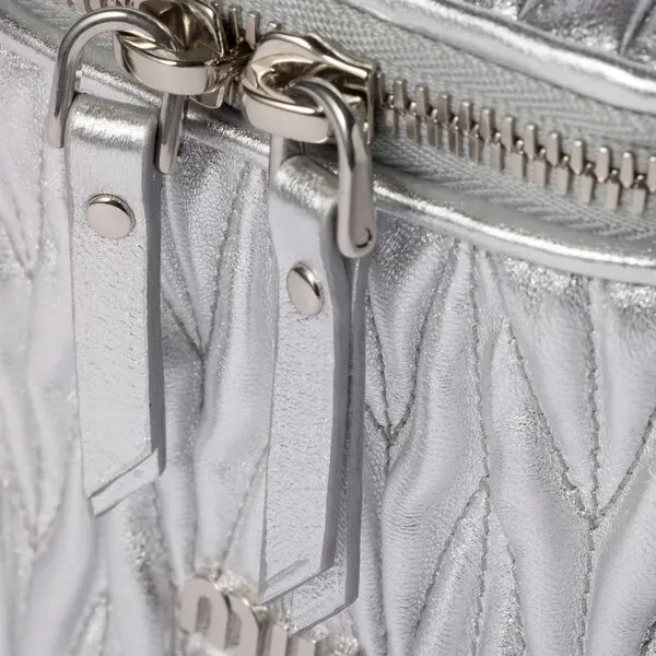 Miu Miu Matelassé Nappa Micro Bag - Silver | Editorialist