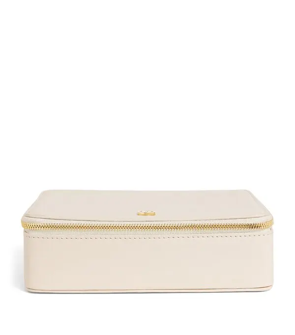 Harrods Large Pebbled Leather Trinket Box - Ivory