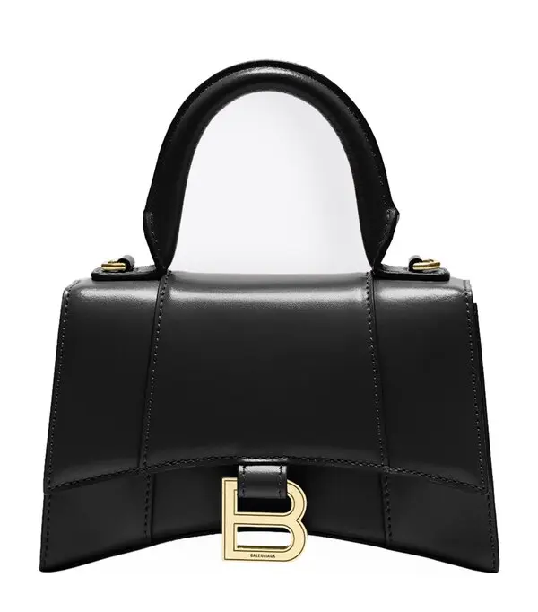 Balenciaga Xs Hourglass Top-handle Bag - Black