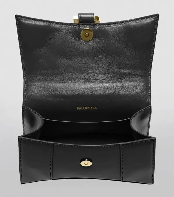 Balenciaga Xs Hourglass Top-handle Bag - Black