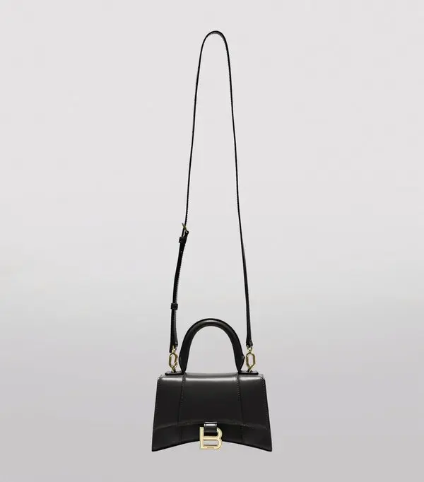 Balenciaga Xs Hourglass Top-handle Bag - Black
