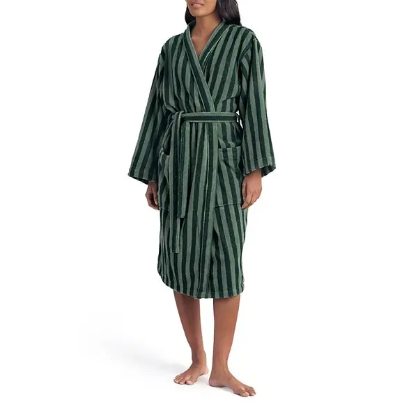 PIGLET IN BED Cotton Robe - Pine Green