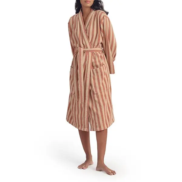 PIGLET IN BED Cotton Robe - Sand Shell