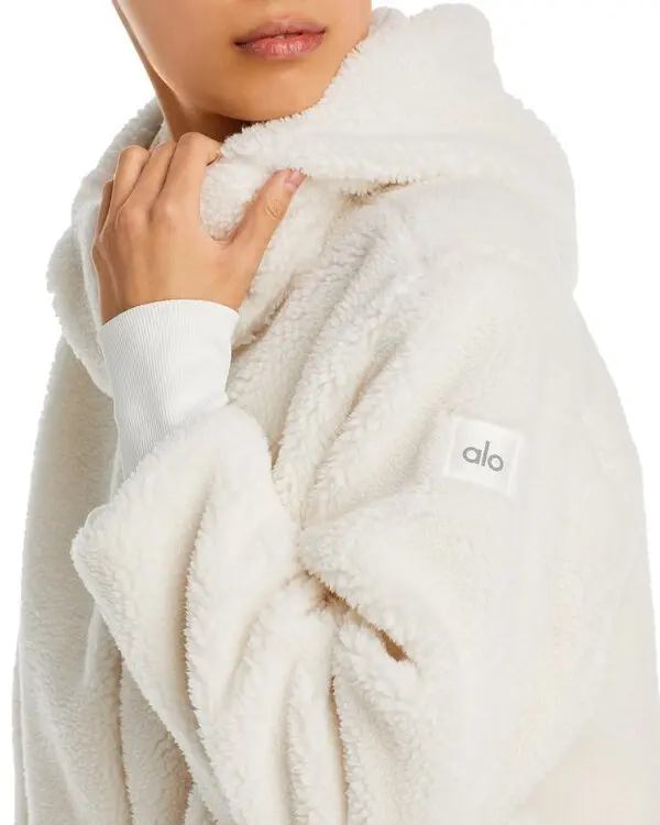 Alo Yoga Foxy Sherpa Hooded Jacket In Ivory - 25% Off | Editorialist