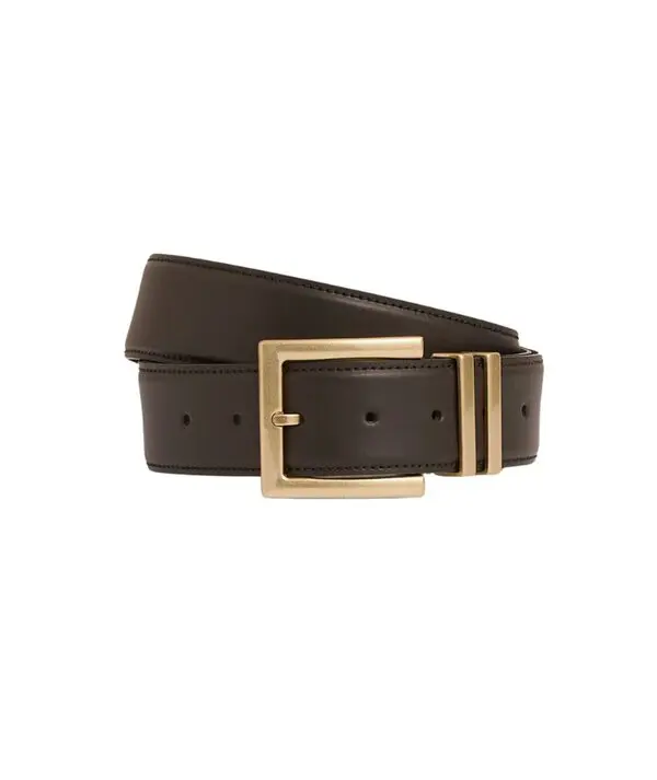 REISS Iyla Leather Belt - Chocolate