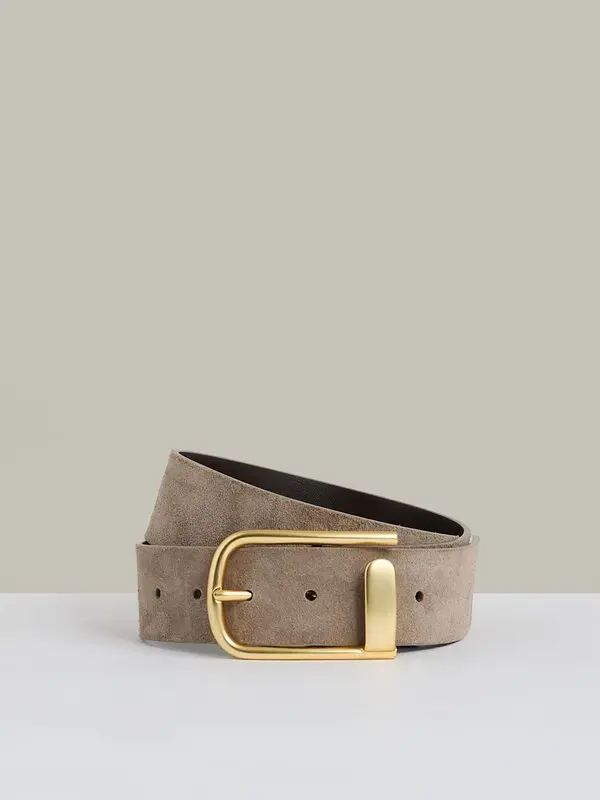 REISS Iyla Suede Keeper Belt - Grey