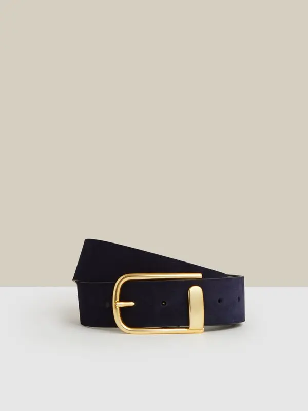 REISS Iyla Suede Belt - Navy