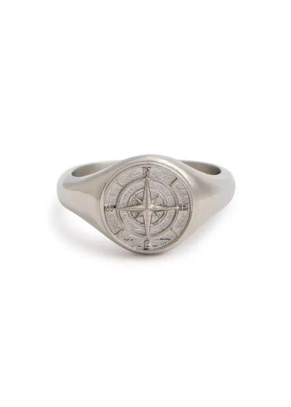CRAFTD Compass Signet Ring - Silver