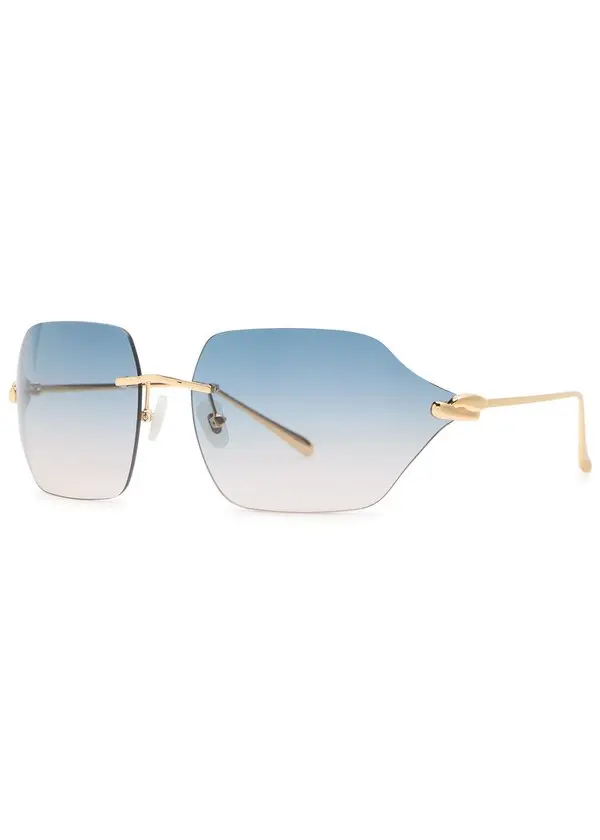 FOR ART'S SAKE Serpent Ii 18kt -plated Sunglasses - Blue Light
