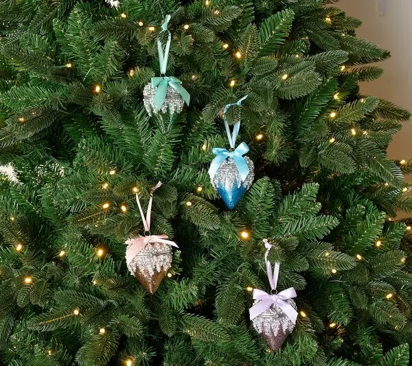 VALERIE PARR HILL As Is Set Of 4 Beaded Heart Ornaments Valerie - One-color