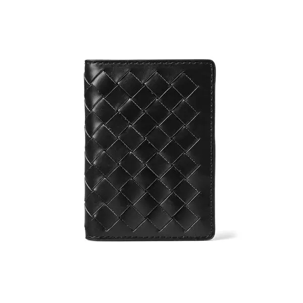 ASPINAL OF LONDON Double Fold Credit Card Holder In Pistachio Pebble - Black