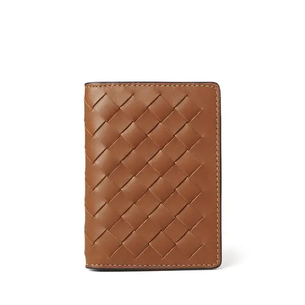 ASPINAL OF LONDON Double Fold Credit Card Holder In Deep Shine Caramel Small Croc - Brown