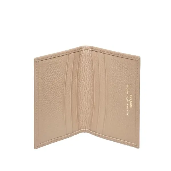 ASPINAL OF LONDON Double Fold Credit Card Holder In Deep Shine Caramel Small Croc - Brown