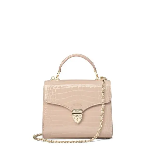 ASPINAL OF LONDON Midi Mayfair Hand-embroidered Toile De Jouy Bag With Semi-precious Stones - Neutral