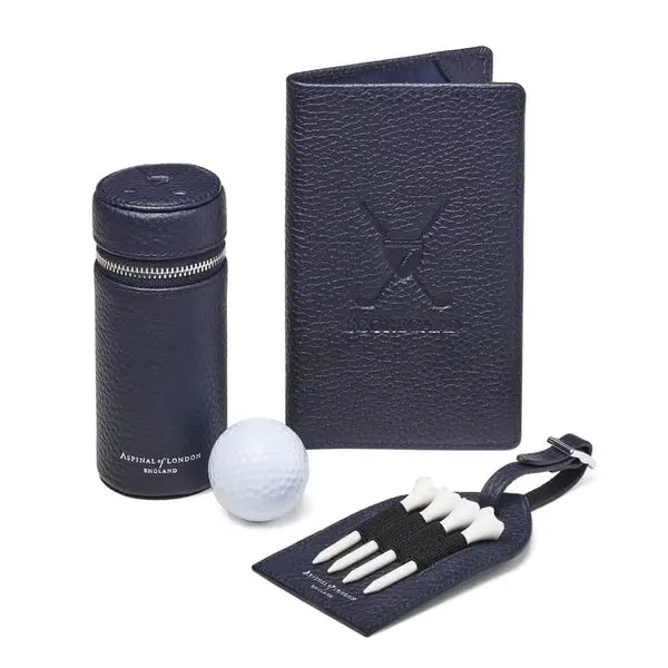 ASPINAL OF LONDON Golf Set Collection In Navy Pebble - Blue