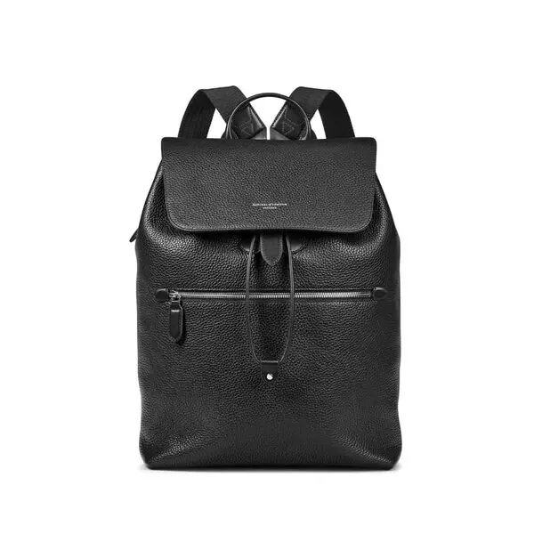 ASPINAL OF LONDON Reporter Leather Backpack - Black