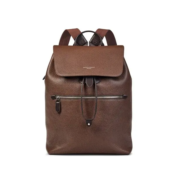 ASPINAL OF LONDON Reporter Leather Backpack - Brown