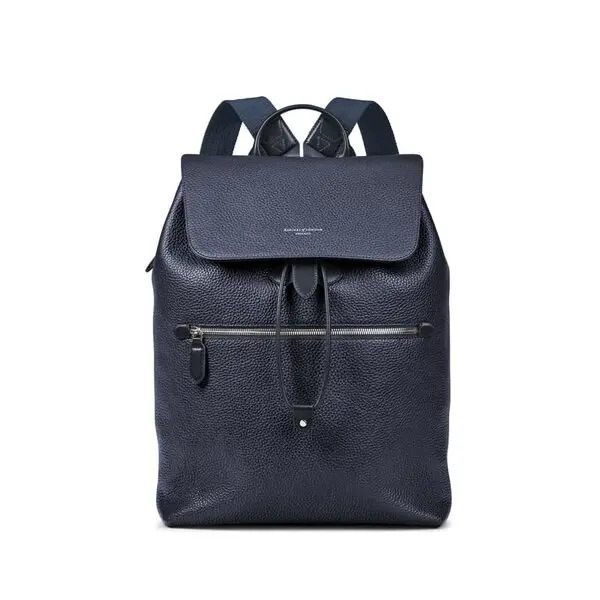 ASPINAL OF LONDON Reporter Leather Backpack - Navy