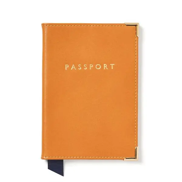 ASPINAL OF LONDON Passport Cover In Pebble - Yellow