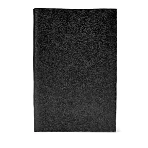 ASPINAL OF LONDON Refillable Leather Journal In Tobacco Pebble - Black