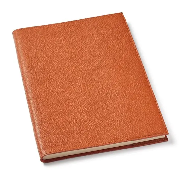 ASPINAL OF LONDON Refillable Journal In Merlot Pebble - Orange