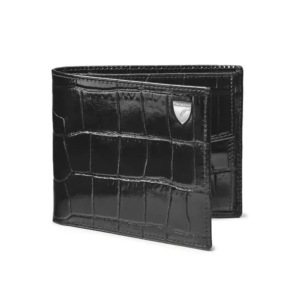 ASPINAL OF LONDON Billfold Coin Wallet In Saffiano & Smooth - Black