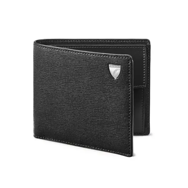 ASPINAL OF LONDON Billfold Coin Wallet In Deep Shine Amazon Croc - Black
