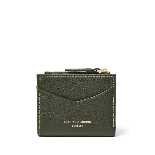 ASPINAL OF LONDON Hudson Multi-use Pocket Wallet In Moleskin Milled Pebble - Green
