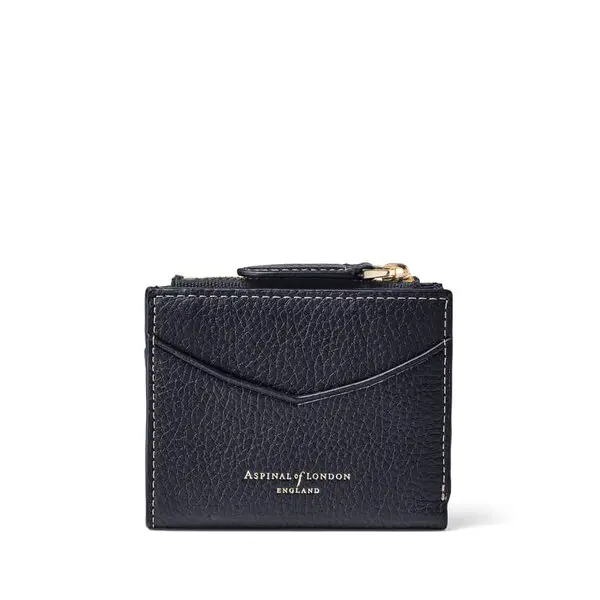 ASPINAL OF LONDON Hudson Multi-use Pocket Wallet In Forest Milled Pebble - Navy