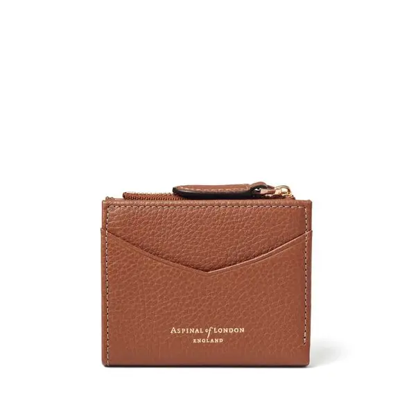 ASPINAL OF LONDON Hudson Multi-use Pocket Wallet In Forest Milled Pebble - Tan
