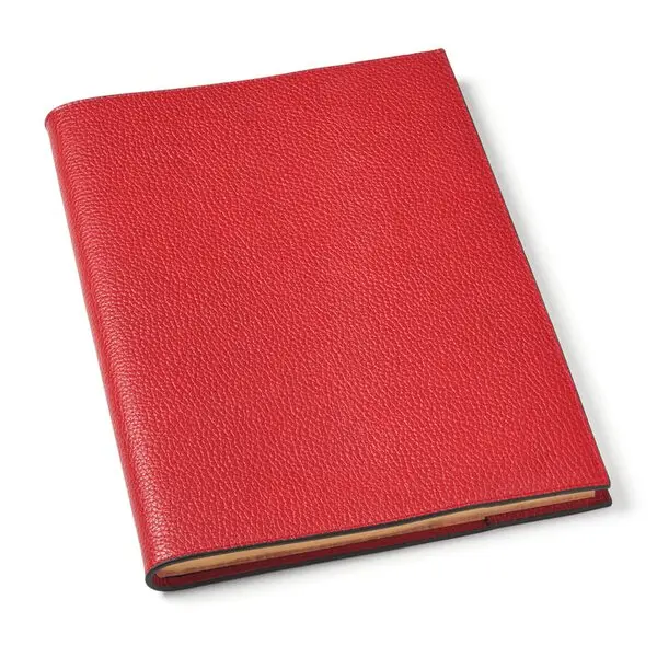 ASPINAL OF LONDON Refillable Luxury Journal In Deep Shine Buttermilk Small Croc - Red