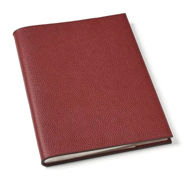 ASPINAL OF LONDON A7 Refillable Luxury Pocket Notebook In Pebble Lined Pages - Red