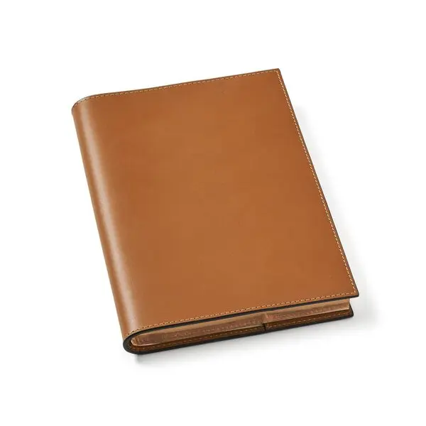 ASPINAL OF LONDON Refillable Luxury Journal In Racing Pebble - Tan