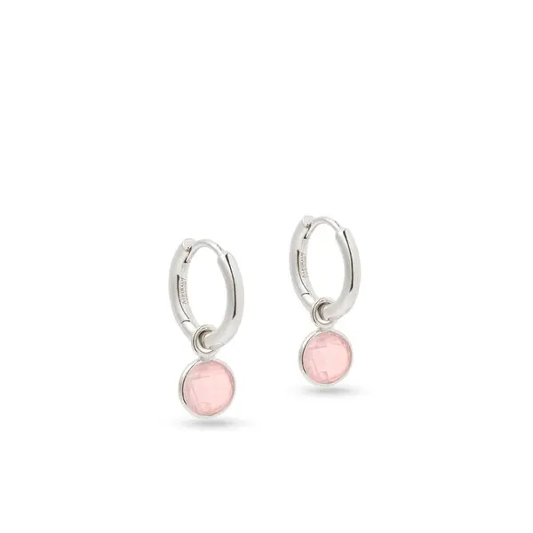 ASPINAL OF LONDON Rose Quartz Huggie Earrings - Pink