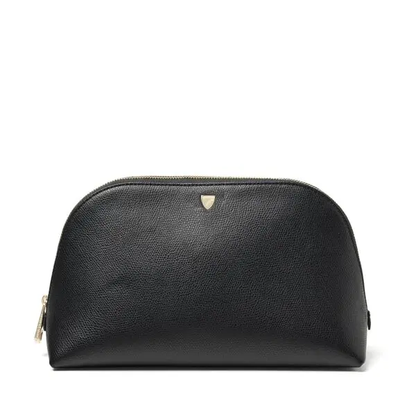 ASPINAL OF LONDON Classic Toiletry Bag In Soft Saffiano - Black