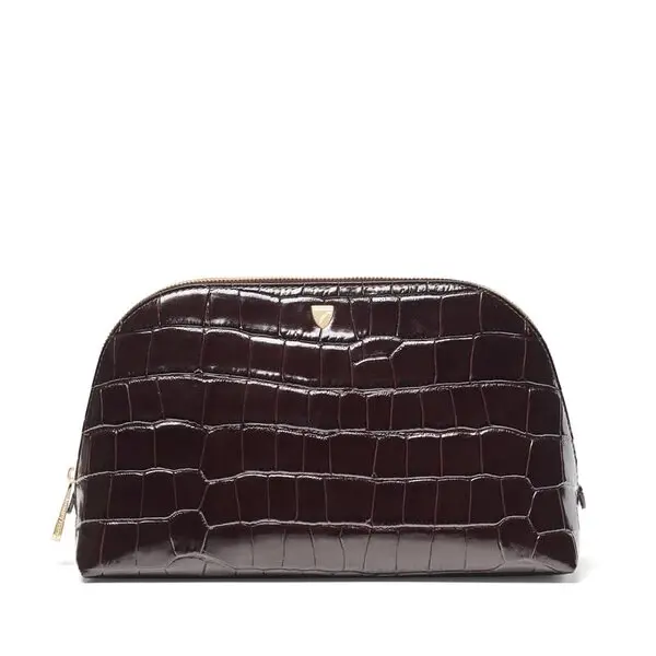 ASPINAL OF LONDON Classic Toiletry Bag In Soft Saffiano - Brown