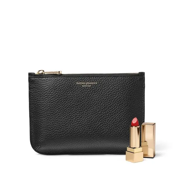 ASPINAL OF LONDON Ella Pouch In Sky Pebble - Black
