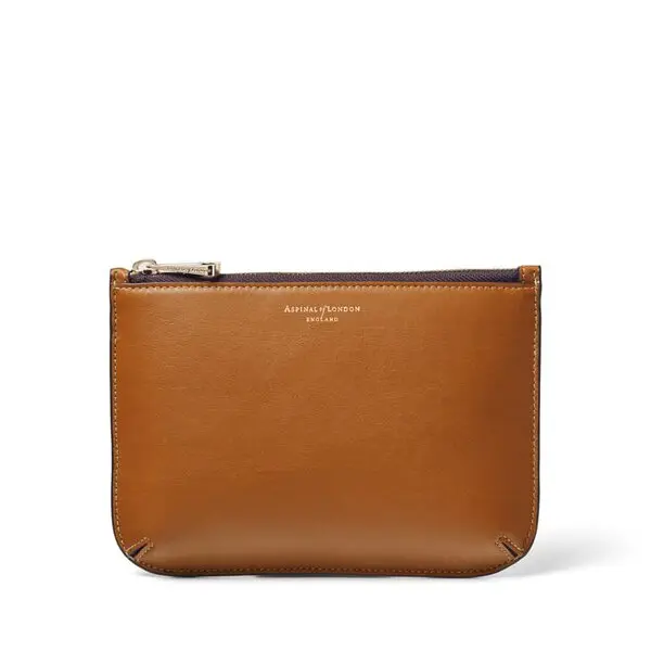 ASPINAL OF LONDON Ella Pouch In Sky Pebble - Tan