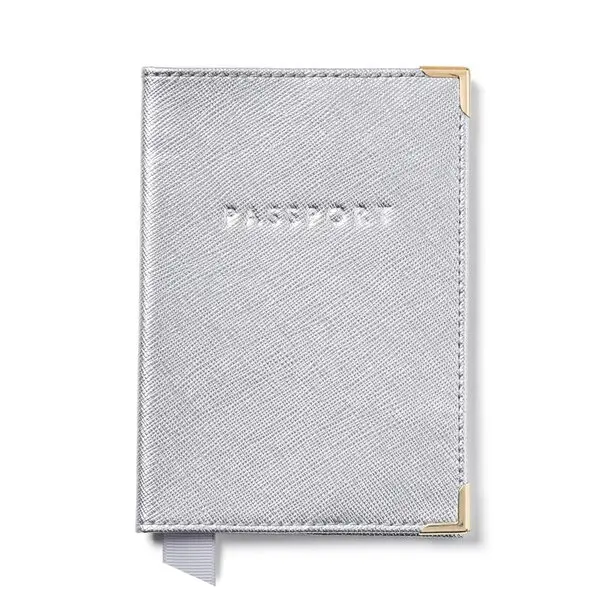 ASPINAL OF LONDON Travel Collection In Deep Shine Ever Small Croc - Silver