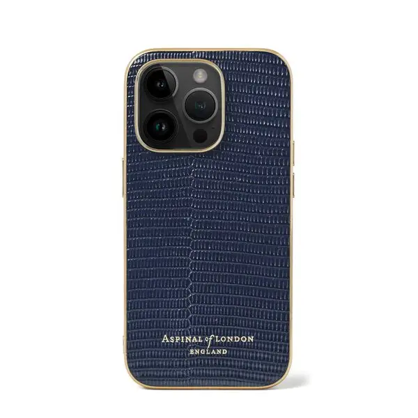 ASPINAL OF LONDON Iphone 14 Pro Case In Pebble - Blue