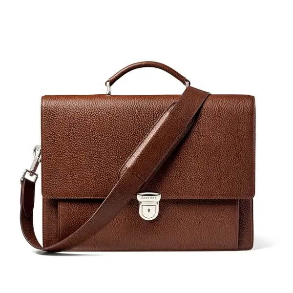 ASPINAL OF LONDON City Leather Briefcase - Brown