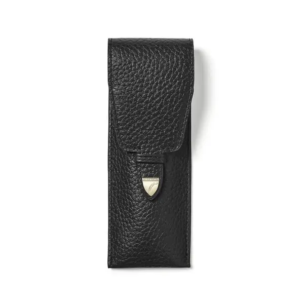 ASPINAL OF LONDON Pen Case In Racing Pebble - Black