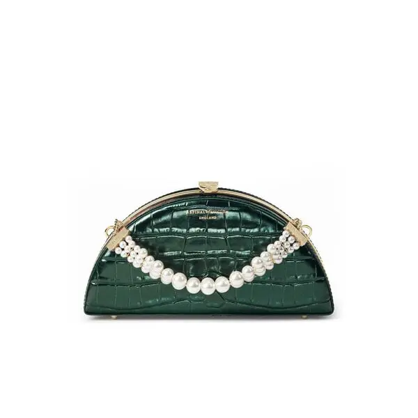ASPINAL OF LONDON Luna Clutch Bag - Green