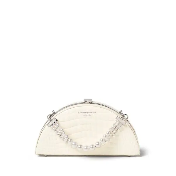 ASPINAL OF LONDON Patent Croc Luna Clutch Bag