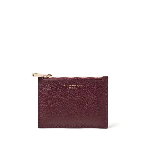 ASPINAL OF LONDON Small Essential Flat Pouch In Capri Pebble - Red