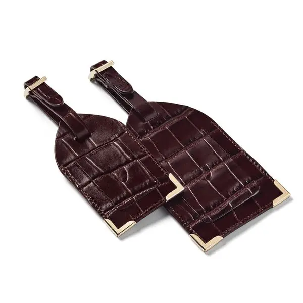 ASPINAL OF LONDON Set Of Luggage Tags - Brown