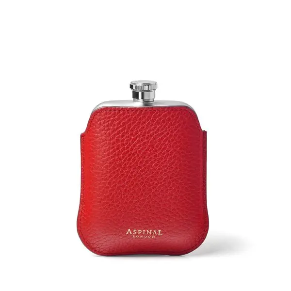 ASPINAL OF LONDON Hip Flask With Pouch - Red