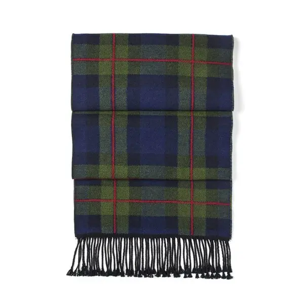 ASPINAL OF LONDON Premium Merino Wool Oversized Scarf In Merino Wool - Green/navy/red